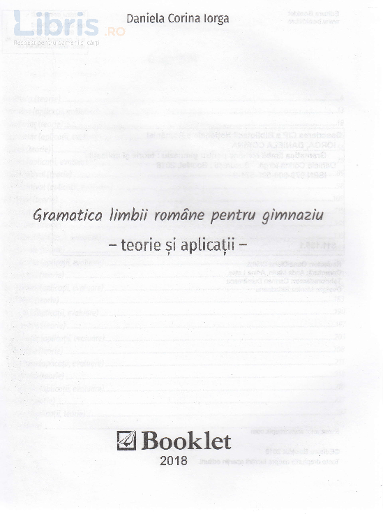 (PDF) Gramatica limbii romane pentru gimnaziu. Teorie si aplicatii