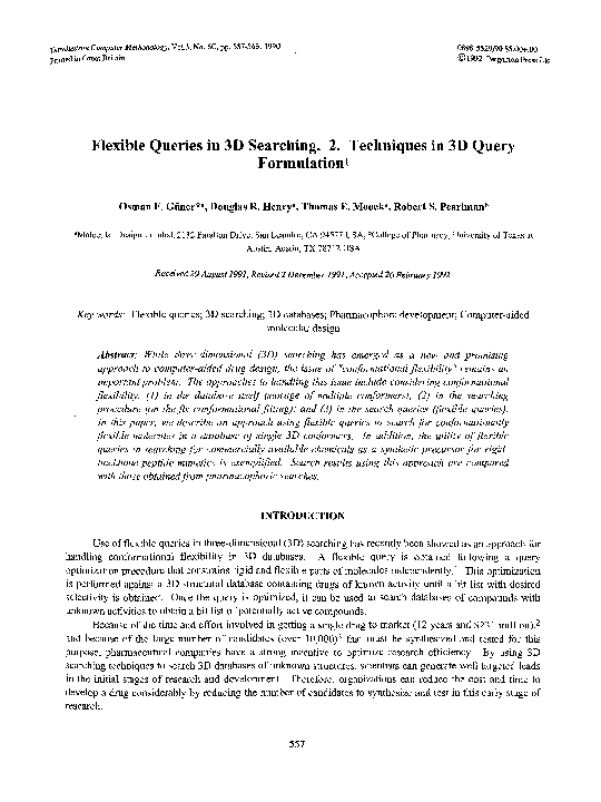 (PDF) Flexible queries in 3D searching. 2. Techniques in 3D query formulation