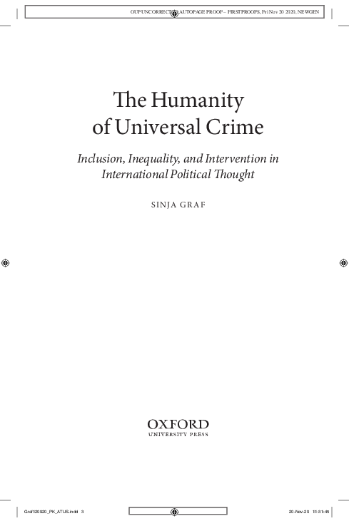 (PDF) 'The Humanity of Universal Crime': Introduction (OUP, 2021)