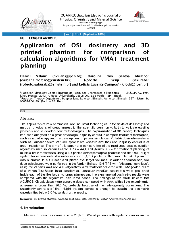 (PDF) Application of OSL dosimetry and 3D printed phantom for comparison of calculation ...