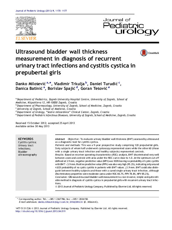 (PDF) Ultrasound bladder wall thickness measurement in diagnosis of ...