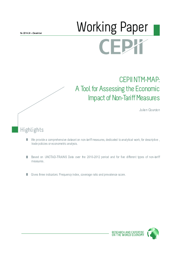 (PDF) CEPII NTM-MAP: A Tool for Assessing the Economic Impact of Non ...