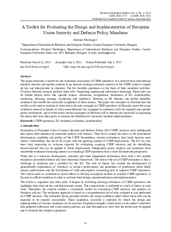 (PDF) A Toolkit for Evaluating the Design and Implementation of ...