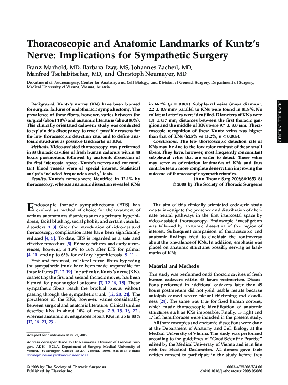 (PDF) Thoracoscopic and Anatomic Landmarks of Kuntz's Nerve ...