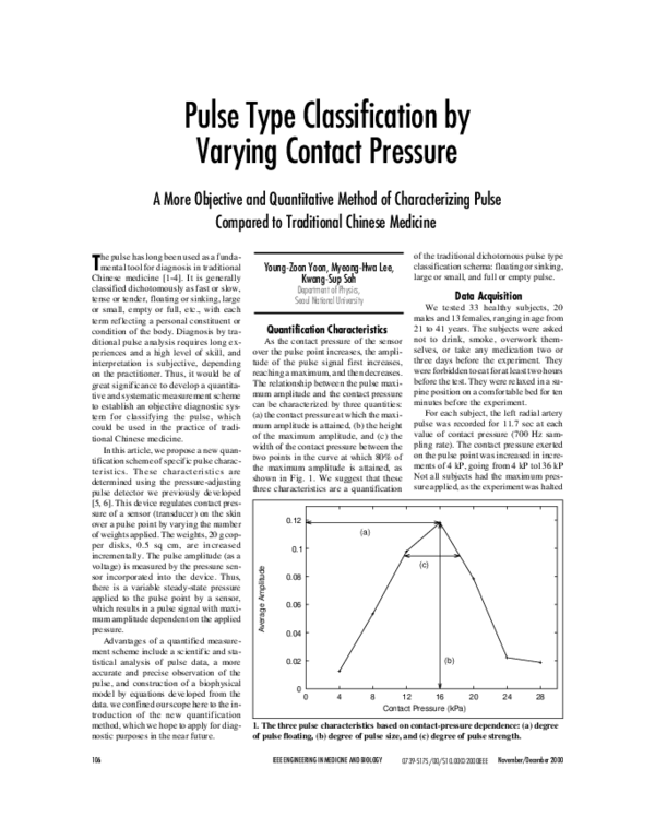 (PDF) Pulse type classification by varying contact pressure