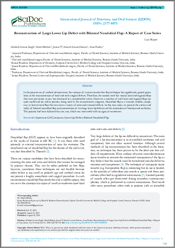 (PDF) Reconstruction of Large Lower Lip Defect with Bilateral ...