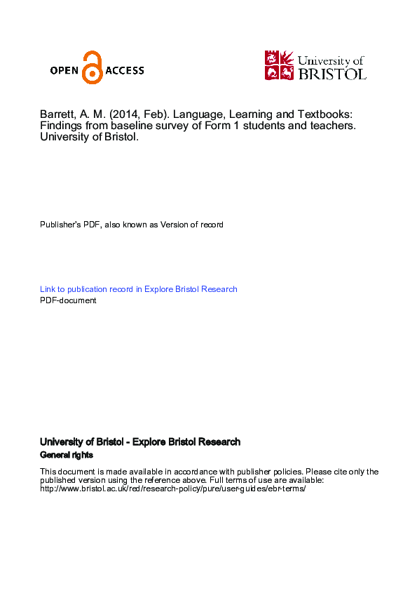 (PDF) Language, Learning and Textbooks