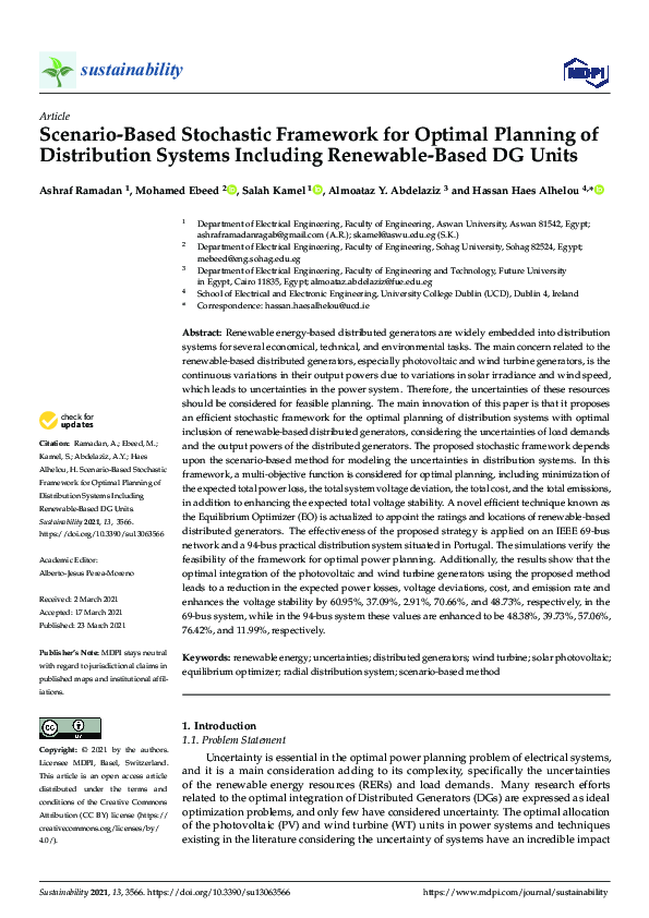 (PDF) Scenario-Based Stochastic Framework for Optimal Planning of Distribution Systems Including ...