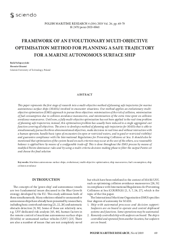 (PDF) Framework of an Evolutionary Multi-Objective Optimisation Method ...
