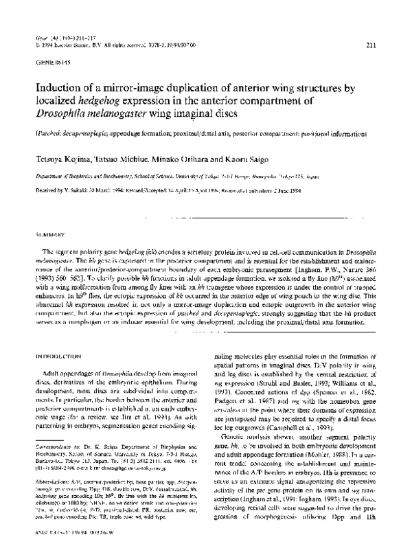 (PDF) Induction of a mirror-image duplication of anterior wing ...