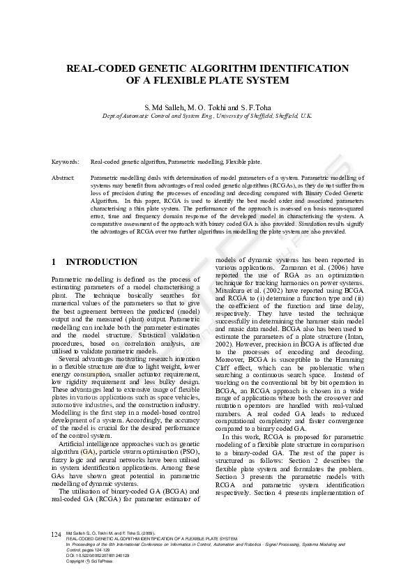 (PDF) Real-coded Genetic Algorithm Identification of a Flexible Plate System