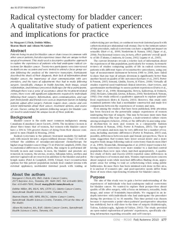 (PDF) Radical cystectomy for bladder cancer: a qualitative study of ...