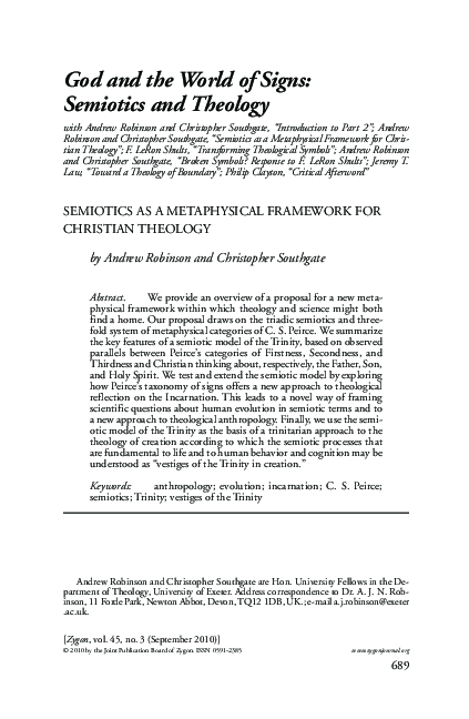 (PDF) Semiotics as a Metaphysical Framework for Christian Theology