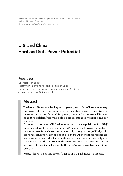 (PDF) Assessing U.S. and China's Power Dynamics