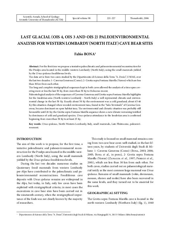 (PDF) Last glaci al (OIS 4, OIS 3 and ois 2) paleoenviron ment al analysis for West ern Lo mbard ...