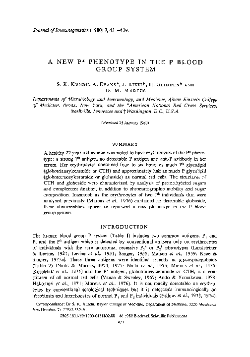 (PDF) A NEW P k PHENOTYPE IN THE P BLOOD GROUP SYSTEM