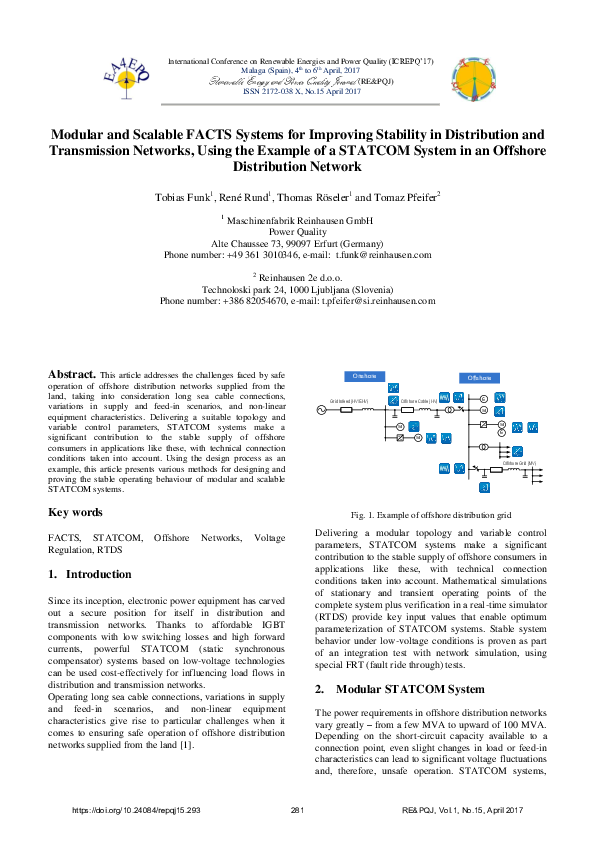 (PDF) Modular and Scalable FACTS Systems for Improving Stability in Distribution and ...