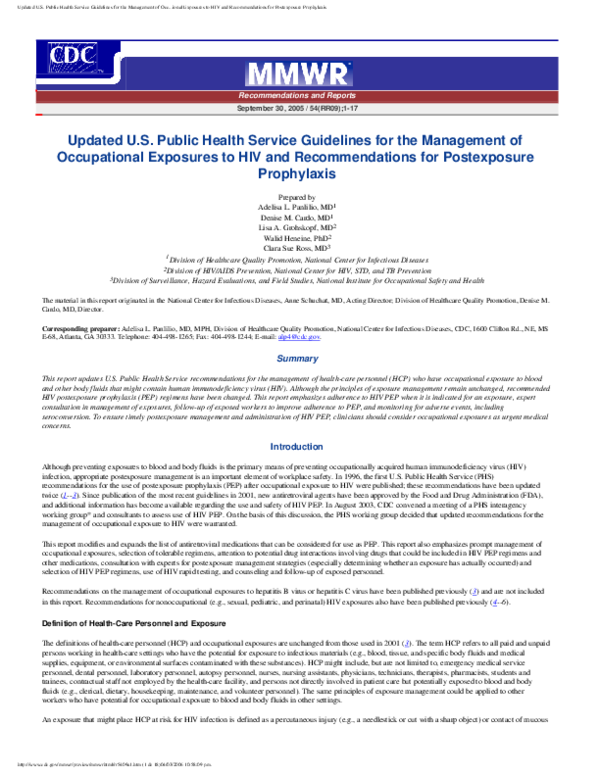 (PDF) Updated US Public Health Service guidelines for the management of ...