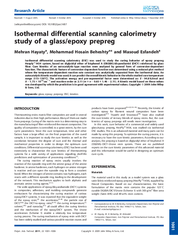 (PDF) Isothermal differential scanning calorimetry study of a glass ...