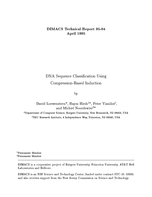 (PDF) DIMACS Technical Report 95-04 April 1995
