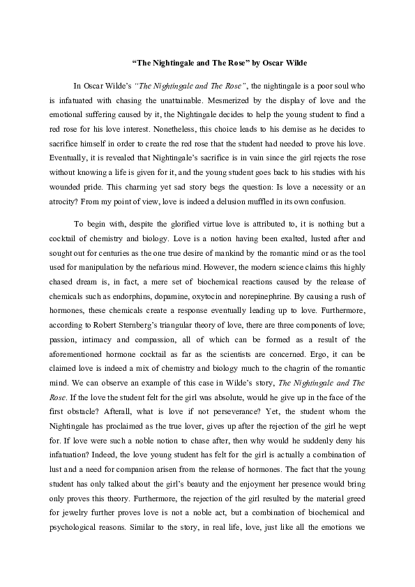 (DOC) The Nightingale and The Rose