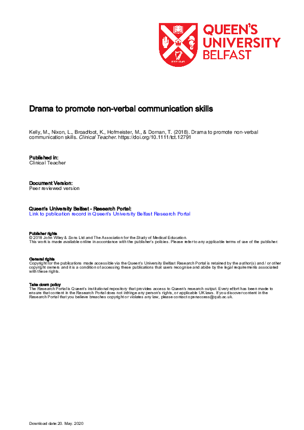 (PDF) Drama to promote non-verbal communication skills