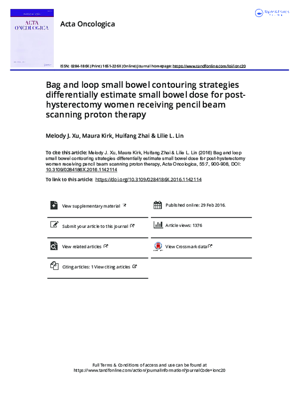 (PDF) Bag and loop small bowel contouring strategies differentially ...