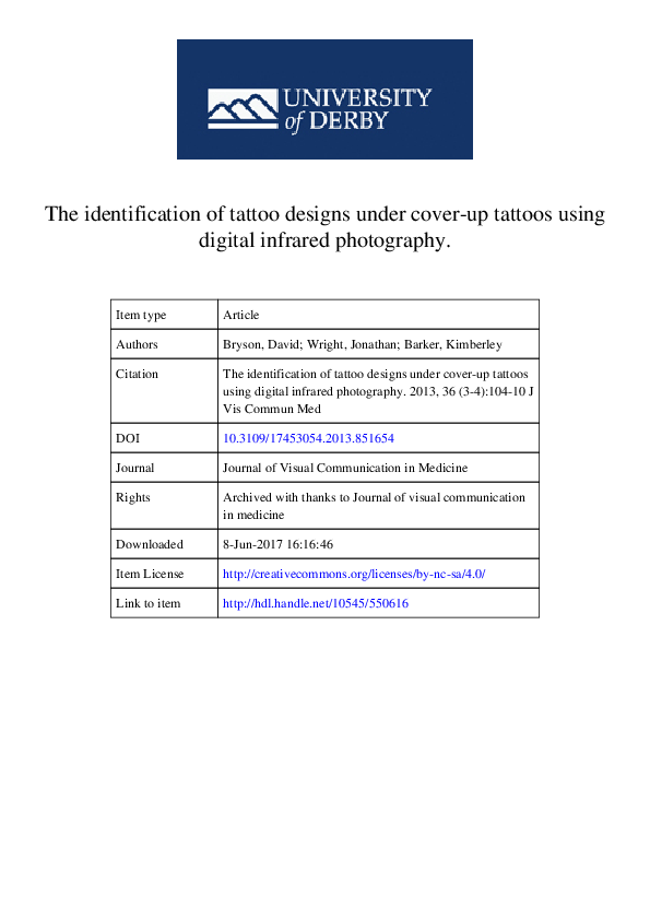(PDF) The identification of tattoo designs under cover-up tattoos using ...