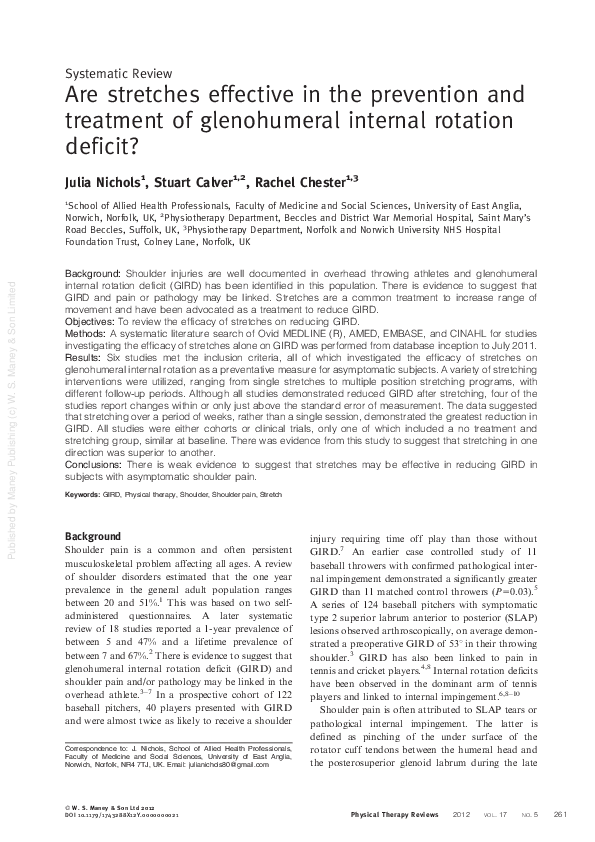 (PDF) Are stretches effective in the prevention and treatment of ...