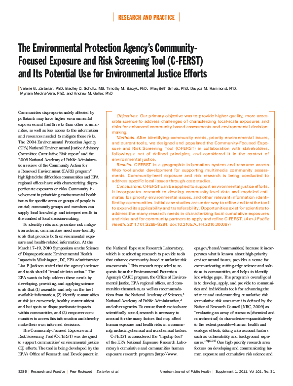 (PDF) An applied environmental justice framework for exposure science ...