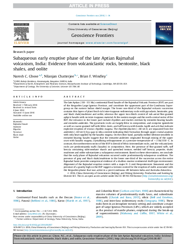 (PDF) Geological Study of Rajmahal Trap Area and Its Resource Base: A ...