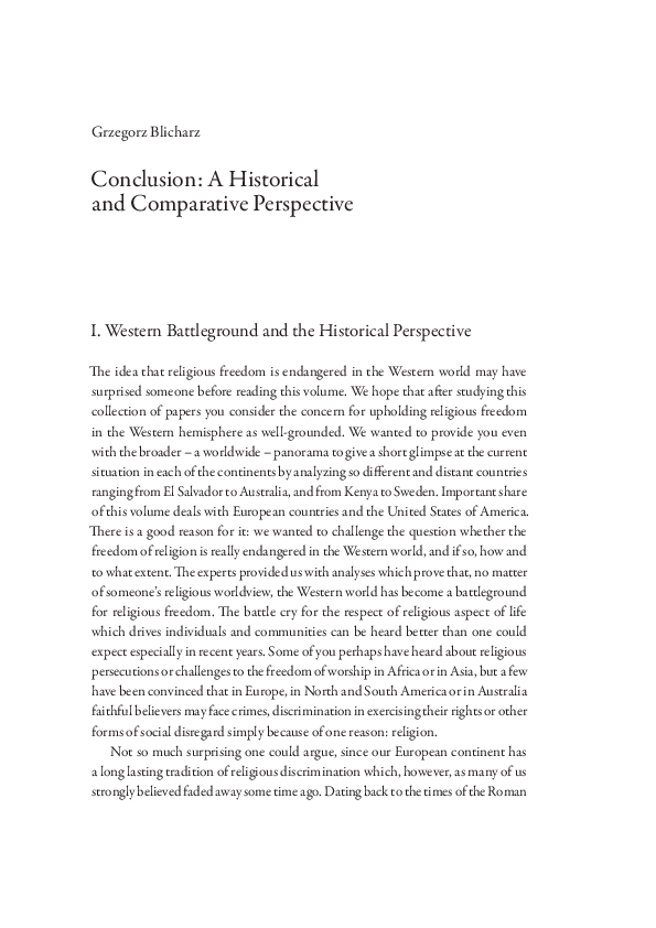 (PDF) Conclusion: A Historical and Comparative Perspective (The Battle ...