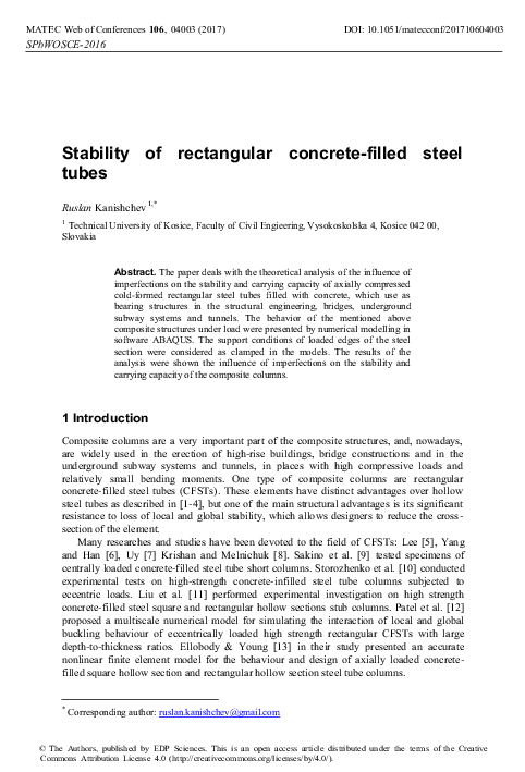 (PDF) Stability of rectangular concrete-filled steel tubes
