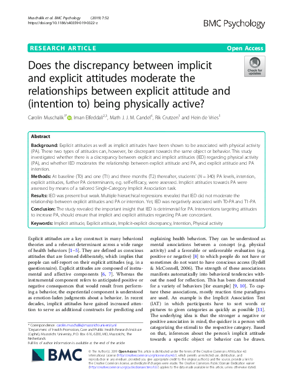 (PDF) Does the discrepancy between implicit and explicit attitudes ...