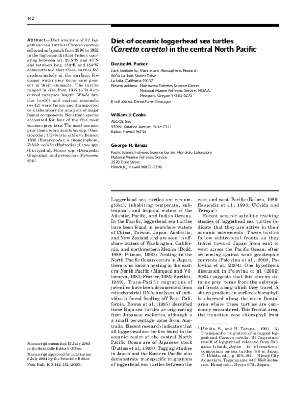 (PDF) Diet of oceanic loggerhead sea turtles(Caretta caretta) in the ...