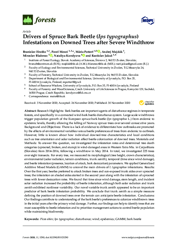 (PDF) Drivers of Spruce Bark Beetle (Ips typographus) Infestations on ...