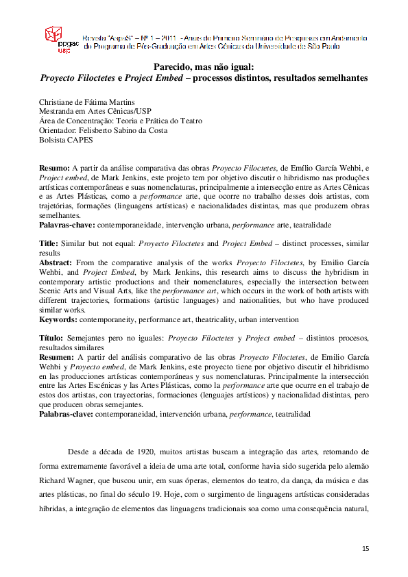 (PDF) Parecido, mas não igual: Proyecto Filoctetes e Project Embed ...