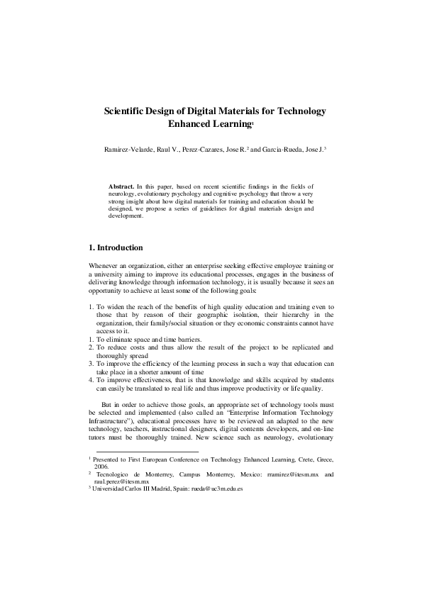 (PDF) Scientific Design of Digital Materials for Technology Enhanced ...