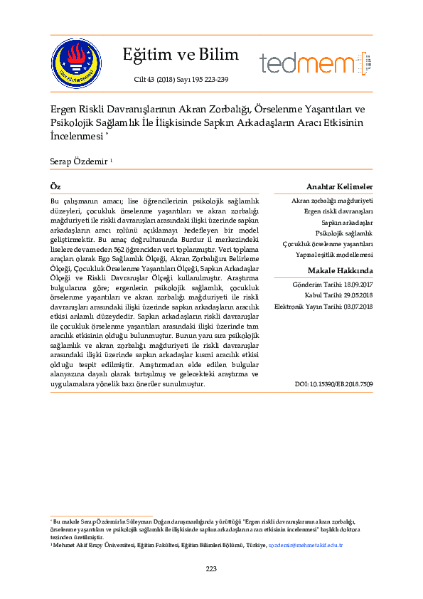 (PDF) Analysis of Deviant Friends’ Mediator Effect on Relationships ...