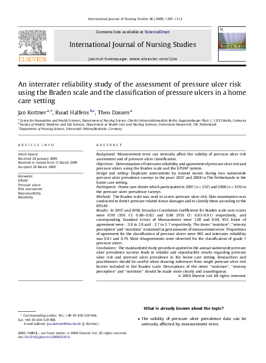 (PDF) An interrater reliability study of the assessment of pressure ...