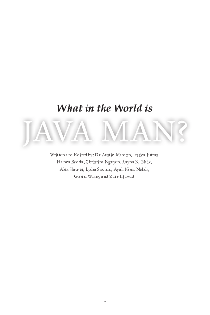 (PDF) What in the World is Java Man?