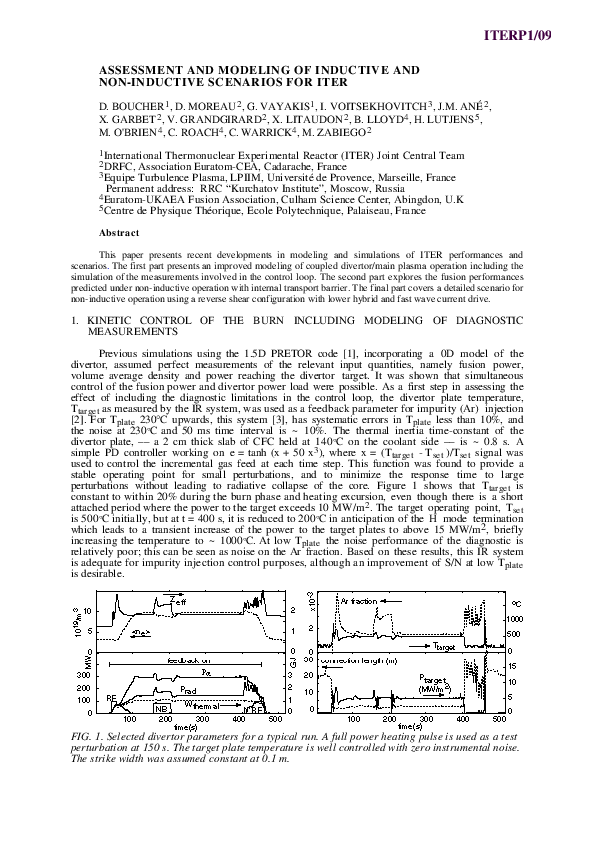 (PDF) Assessment and modeling of inductive and non-inductive scenarios ...