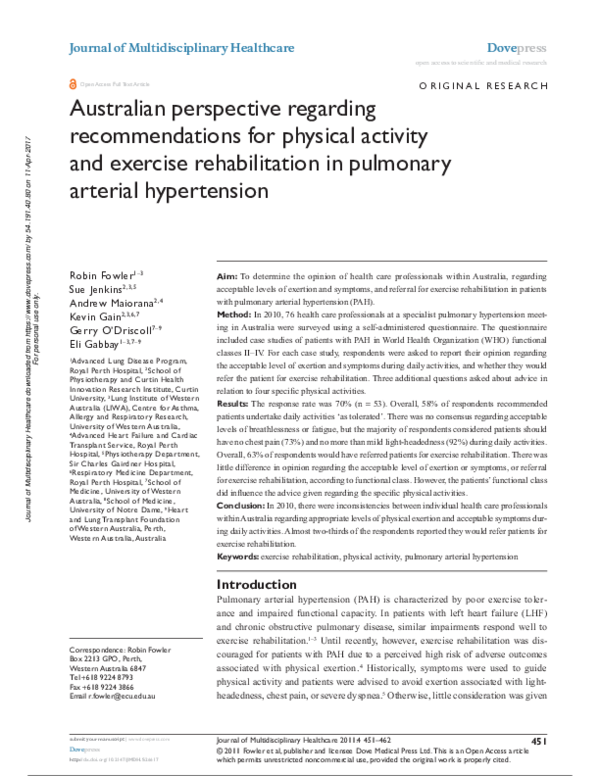 (PDF) Australian perspective regarding recommendations for physical ...