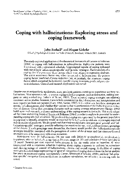 (PDF) Coping with hallucinations: Exploring stress and coping framework