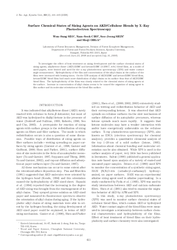 (PDF) Surface Chemical States of Sizing Agents on AKD/Cellulose Blends ...