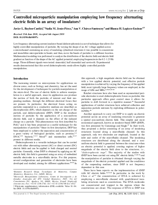 (PDF) Controlled microparticle manipulation employing low frequency ...