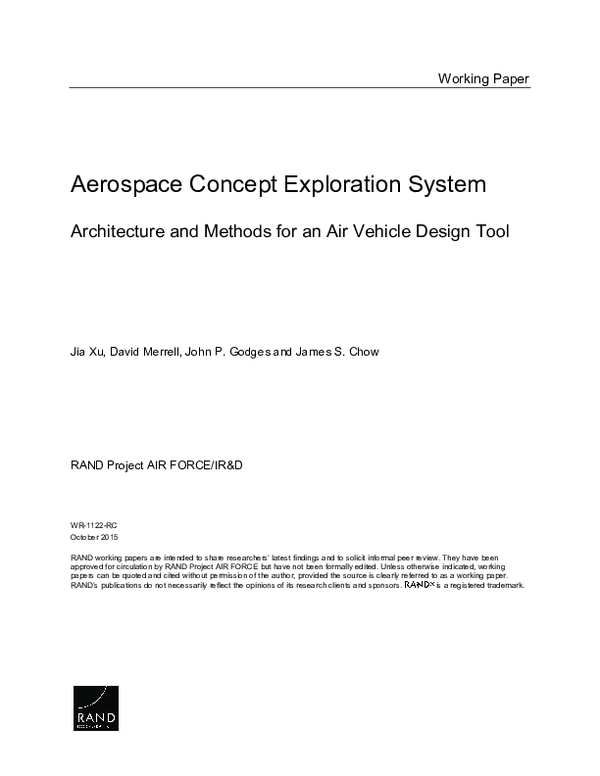 (PDF) Aerospace Concept Exploration System: Architecture and Methods ...