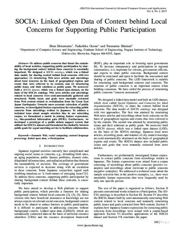 (PDF) SOCIA: Linked Open Data of Context behind Local Concerns for ...