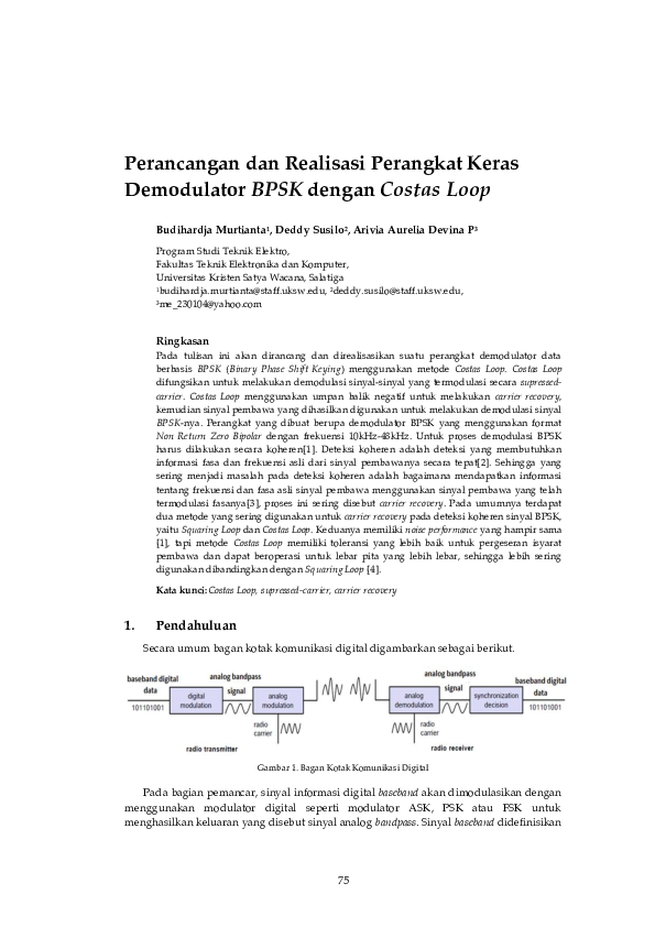 (PDF) Perancangan dan Realisasi Perangkat Keras Demodulator BPSK dengan ...