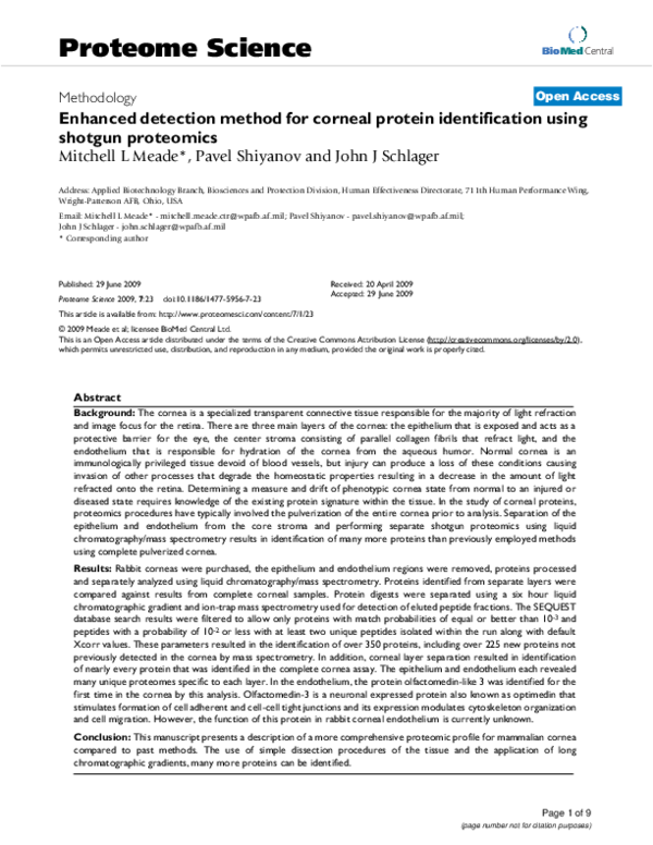 (PDF) Enhanced detection method for corneal protein identification ...